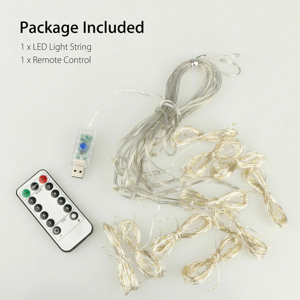 300LED Party Wedding Curtain Fairy Lights USB String Light Home w/Remote Control | eBay