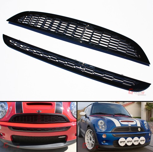 For 01-06 Mini Cooper R50 R52 R53 Front Upper Lower Glossy Blk ...