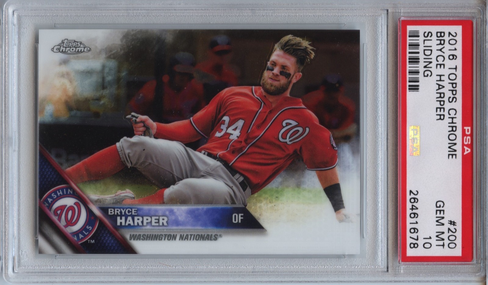 2016 Topps Chrome 200 Bryce Harper Sliding PSA 10 Gem Mint | eBay
