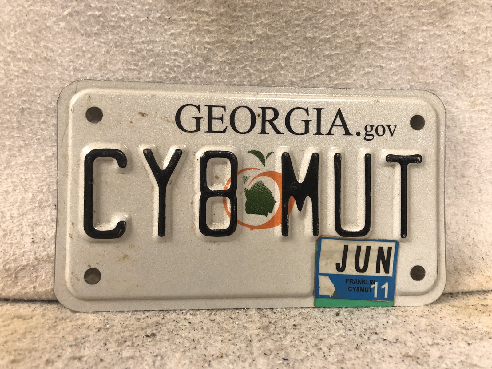 2011 Georgia Motorcycle License Plate “MUT” | eBay