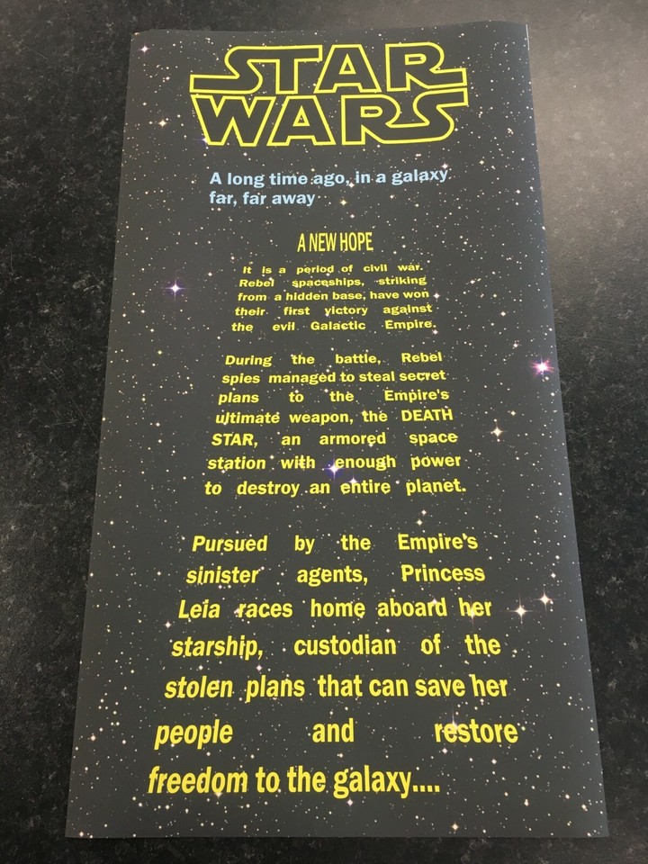 Star Wars Episode 1-7 Force Awakens Opening Crawl Wall Art Self ...