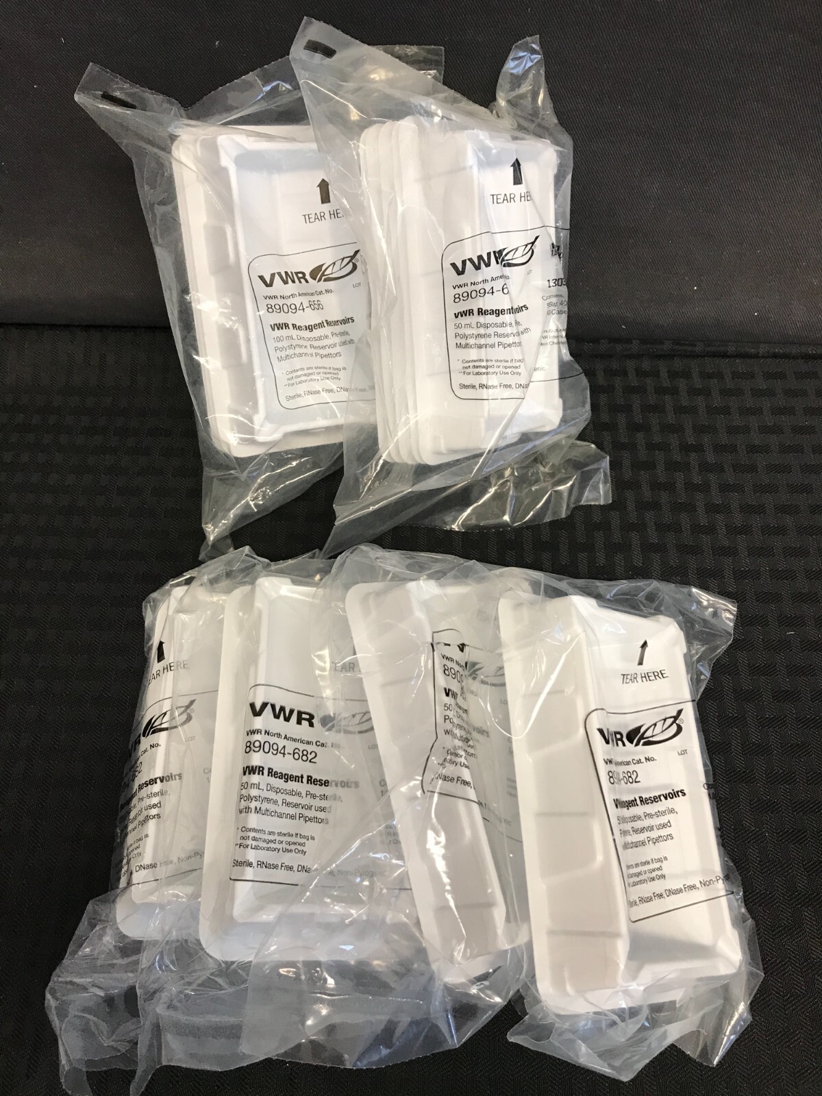 (14 Pc) VWR 50mL & 100mL Sterile White PS Reagent Reservoirs 89094-680 ...