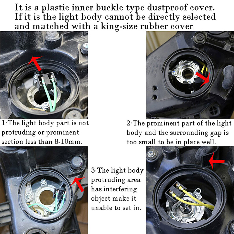 Car Headlight Bulb Dust Cap Cover For HID Xenon Halogen Bulb Rubber ...
