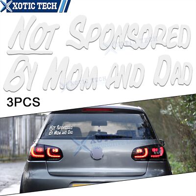 3pcs Waterproof NOT SPONSORED BY MOM AND DAD Word Stickers Decor For ...