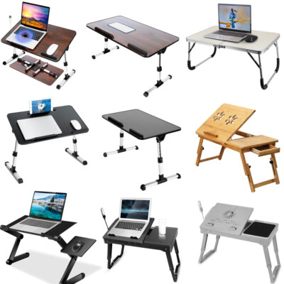 360° Adjustable Foldable Laptop Table Stand Lap Sofa Bed Computer ...