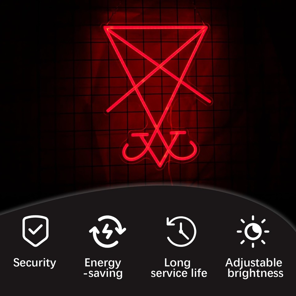 Lucifer Neon Sign Satan LED Neon Light Halloween Neon Mythological ...