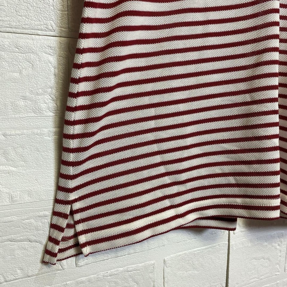 Hello Kitty Border Polo Shirt L New with Tag White Red Stripes | eBay