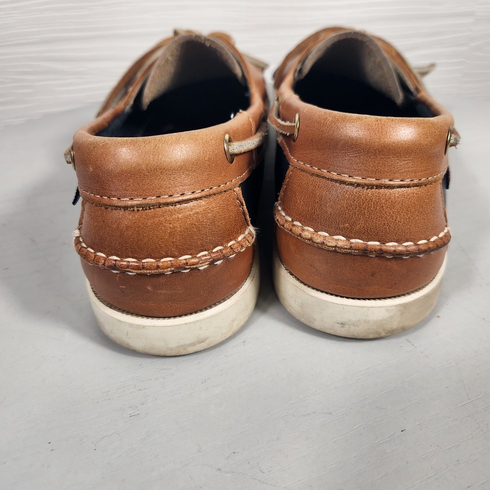 Sebago Men's Dockside Boat Shoes Size 8.5 Wide Loafers Navy Brown | eBay