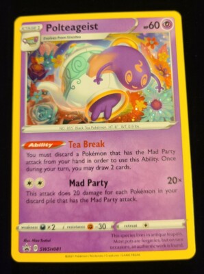 Pokemon - Polteageist SWSH081 - Holo Black Star Promo Card | eBay