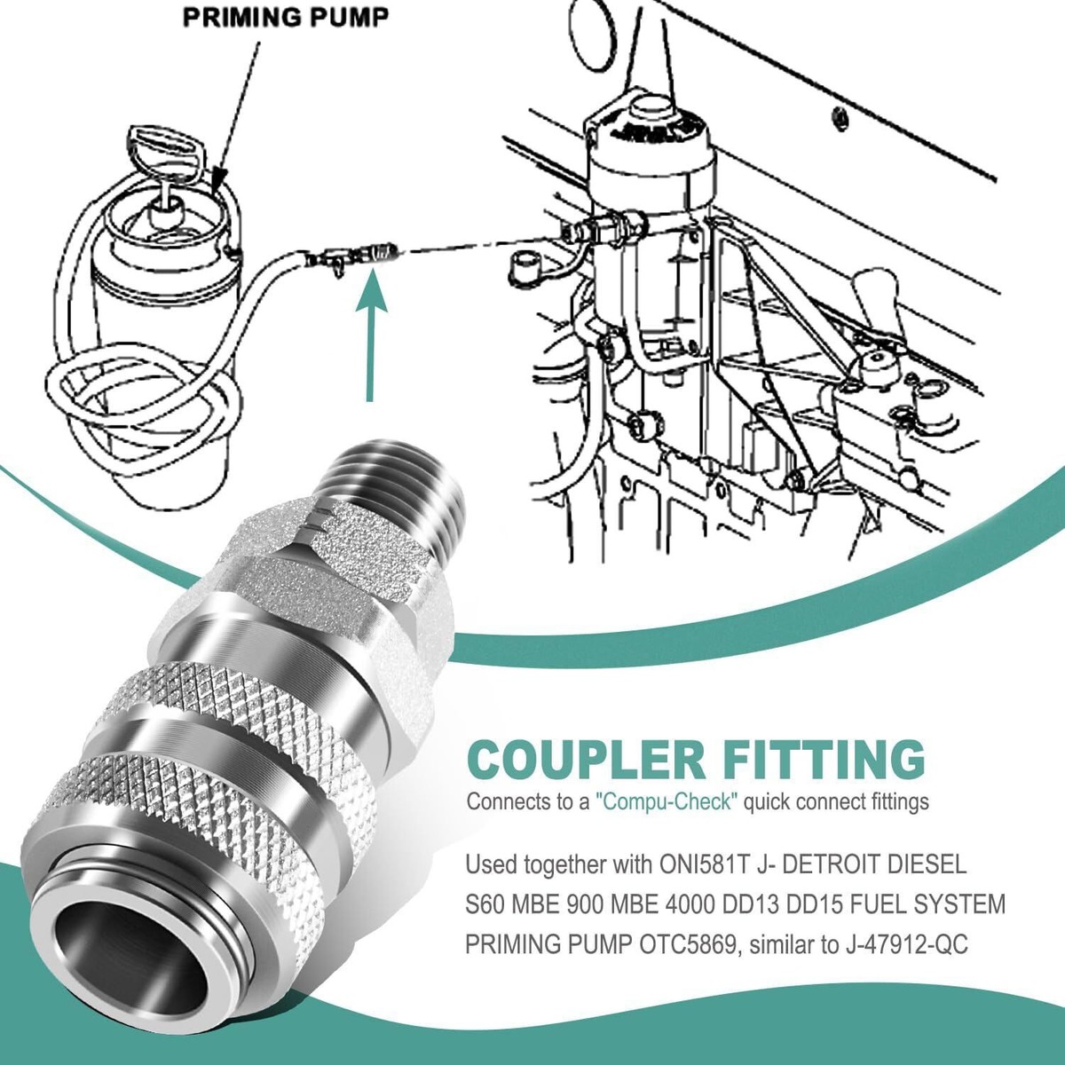 Diesel Fuel Upgraded Fuel System Priming Pump For Detroit Diesel DD13 ...