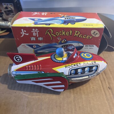 ROCKET RACER TIN TOY - VINTAGE Style FRICTION DRIVE WITH NOISE In Box ...