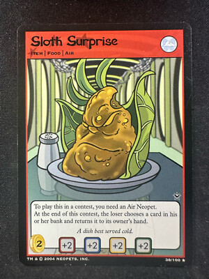 Neopets TCG 38/100 Sloth Surprise Return of Dr. Sloth Food Non Holo ...