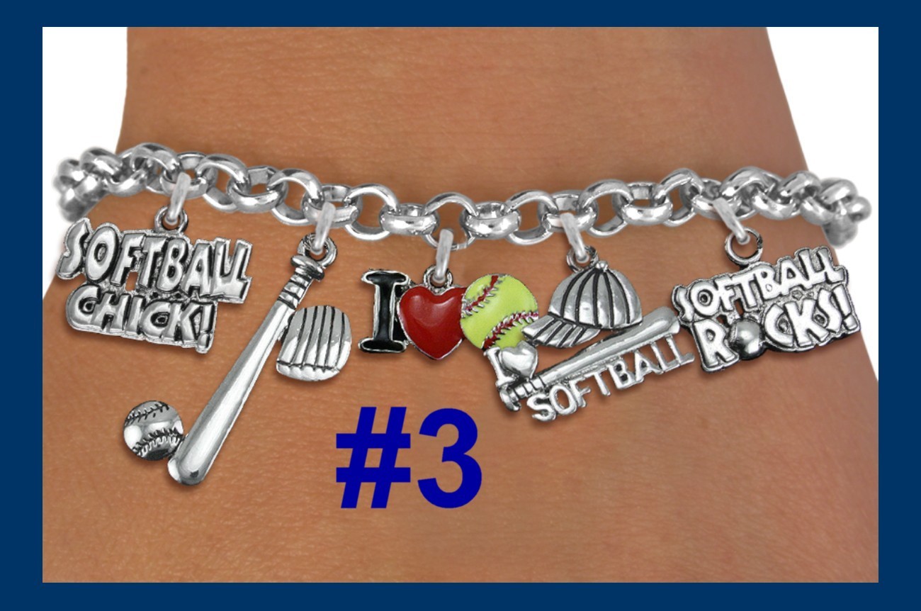 SOFTBALL CHICK Ball Bat Cap Glove Love Sport Women Girl School Team ...