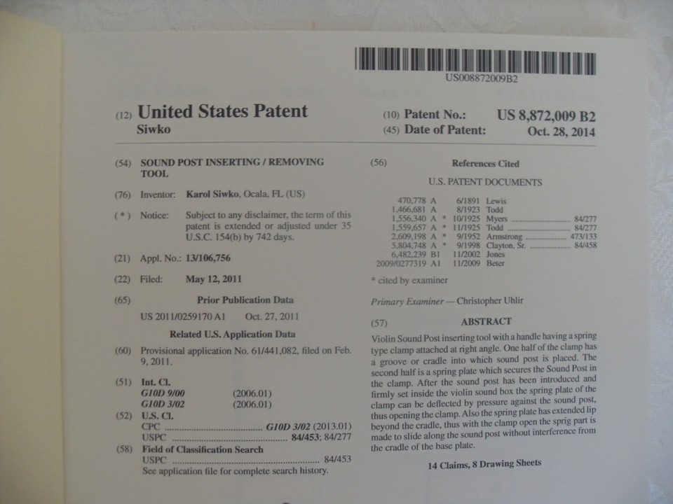 VIOLIN SOUND POST SETTER INSERTER REMOVER TOOL *PRO-2 Model Bigger ...