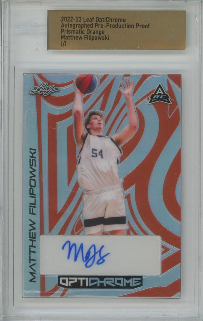 2022 Leaf OptiChrome Proof Prismatic Orange Matthew Filipowski 1/1 Auto ...