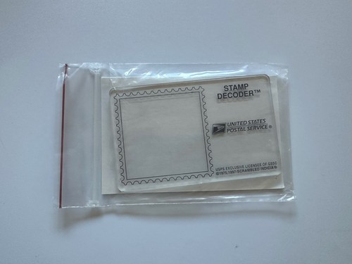 1997 Rare Vintage USPS Stamp Decoder Scrambled Inidicia COLLECTORS ITEM ...