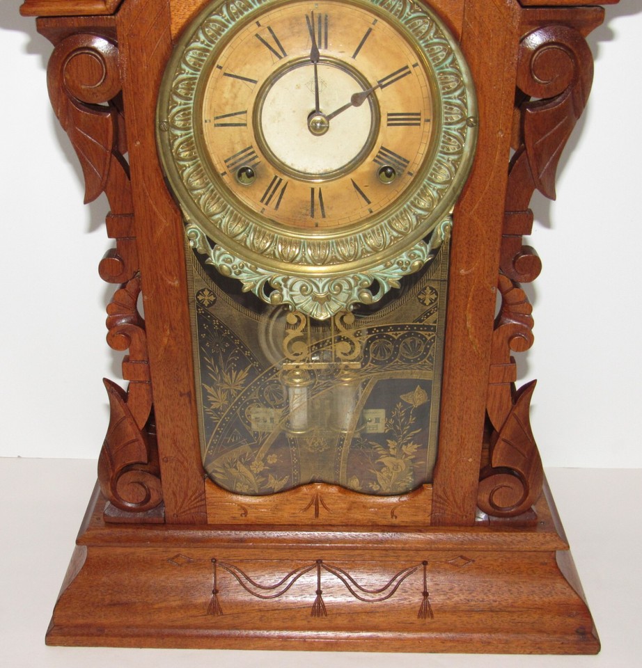 Antique Ansonia "Broadway" Parlor Clock with Side View Glass 8-Day ...