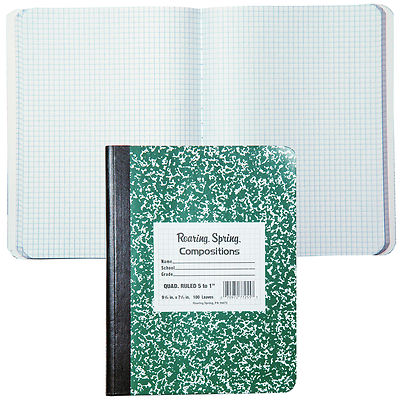 Roaring Spring 77255 Composition Book, 5x5 Quad Ruled, 9-3/4 x 7-1/2 ...