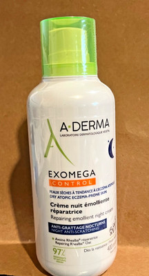A-DERMA Exomega Control Repairing Emollient Night Cream 400 ml Exp 11/ ...