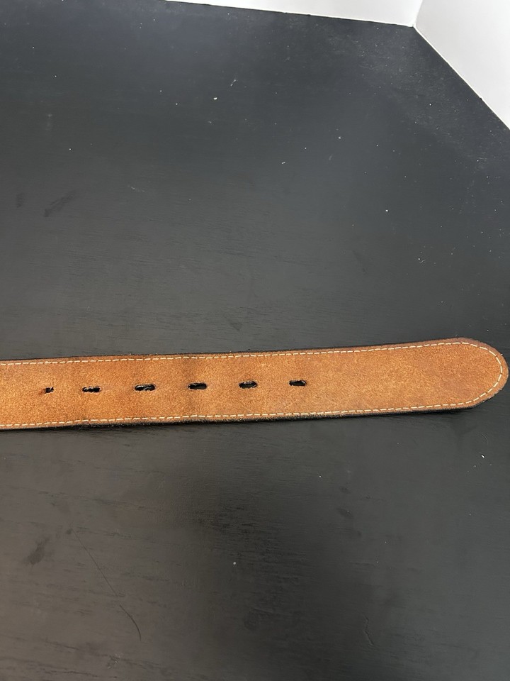 VTG Genuine Python Snakeskin Leather Belt Tan Brown Mens 37" Exotic ...