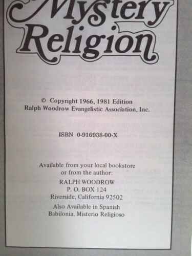 Babylon Mystery Religion: Ancient & Modern by Woodrow, Ralph E ...