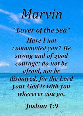 Marvin "Lover of the Sea" Keepsake Name Meaning Card with Bible Verse ...