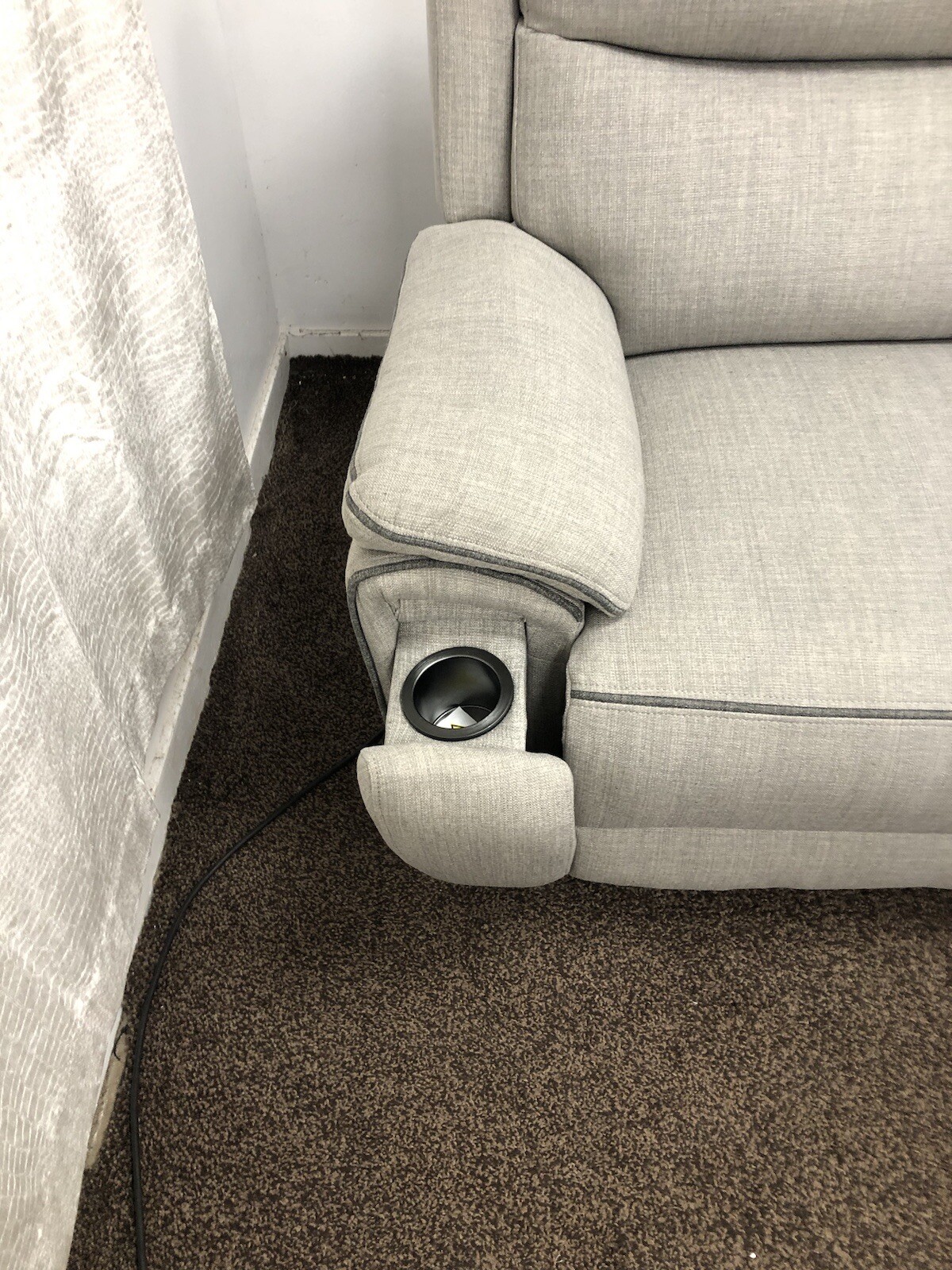 TREK LARGE CORNER SOFA IN GREY FABRIC ELECTRIC USB RECLINER RRP £2199. ...