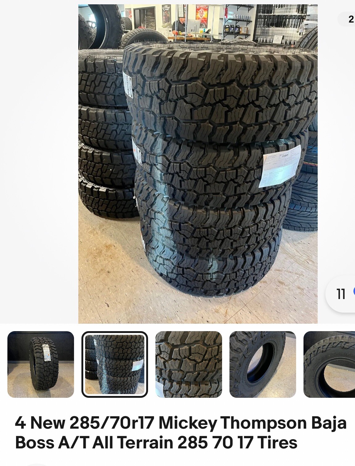 Brand New Set Of Mickey Thompson Baja Boss A/T 285/70/17 Pickup Only | eBay