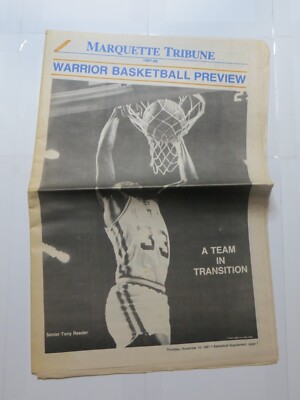 Marquette Basketball Golden Eagle 1987-1988 Preview Tony Reeder A4 | eBay