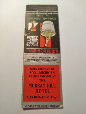 Vintage Matchcover: The Murray Hill Hotel, Soo, Sault Ste. Marie, MI | eBay