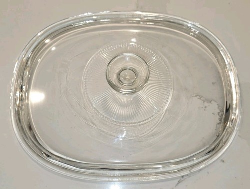 VTG Pyrex Replacement Oval Clear BorosilicateGlass Casserole Dish Lid ...