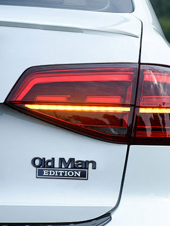2pcs Old Man Edition Car Emblem 3D Metal Sticker Badge–Funny Edition ...