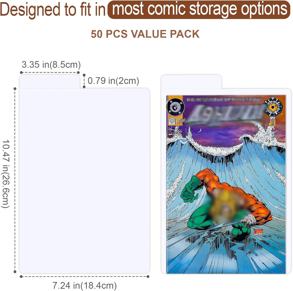 Comic Book Dividers 50-Pack Cardboard Dividers with Tabs for Storage ...