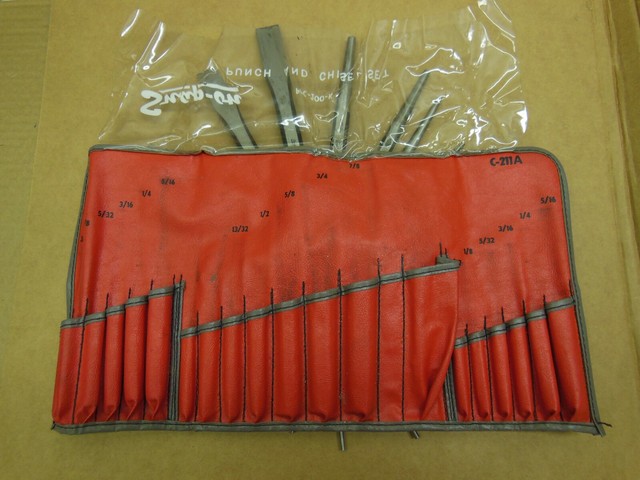 Snap-on 18pc Gage Punch and Chisel Set Ppc-200-k in Kit Bag Incomplete ...