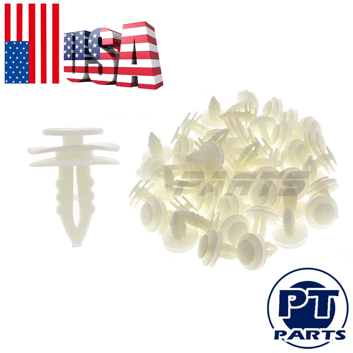 50PCS White Nylon Push-Type Clips Panel Body Retainer For Ford F 100 ...