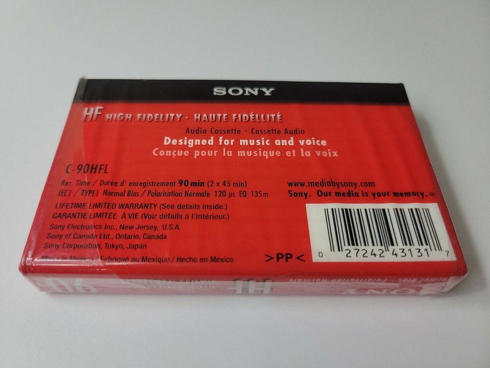 New Sony HF High Fidelity 90 Minute Audio Cassette Tape Normal Bias ...