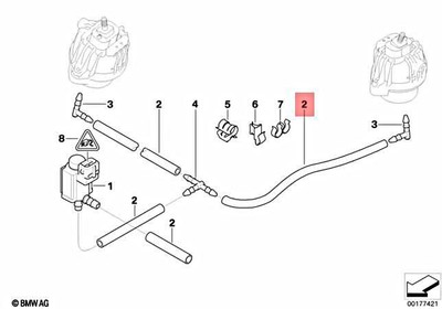 Genuine BMW E38 E39 E46 E53 E60 E60N E61 Black Vacuum Hose OEM ...