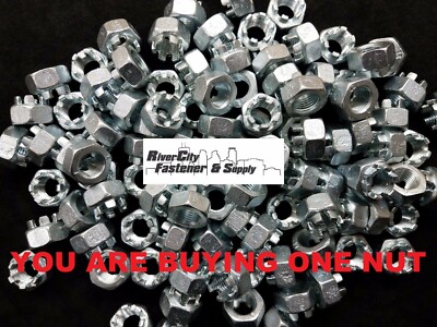 (1) M14-1.5 Slotted Hex Castle Nut Zinc Plated 14mm Fine Thread nuts ...