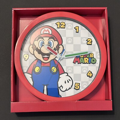Super Mario Wall Kids Room Clock Red Mario Clock Analog Display | eBay