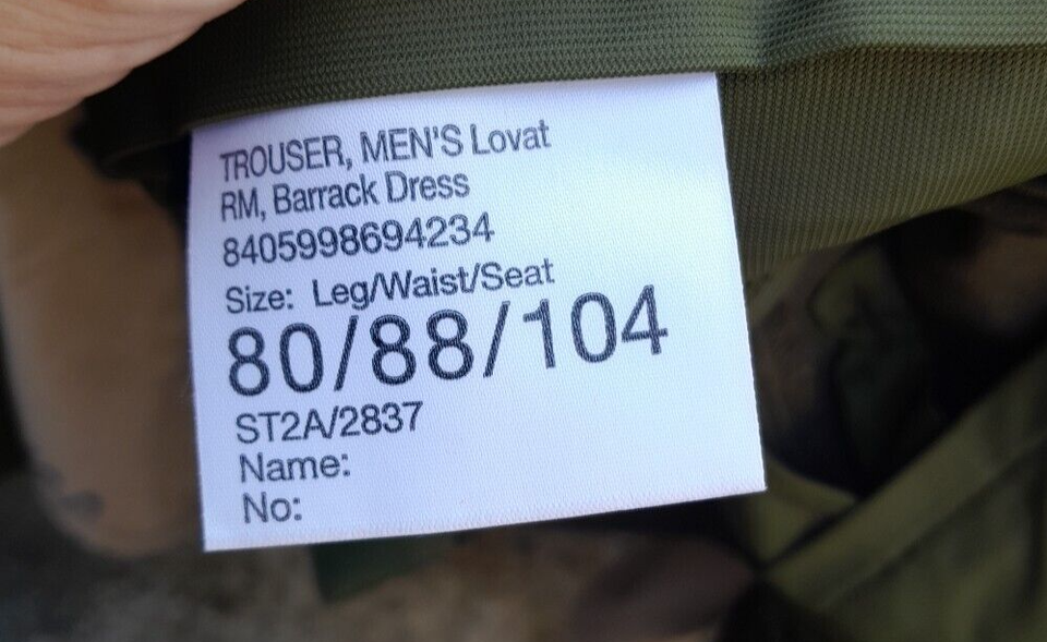 Royal Marines Number 2 Dress - Lovats. No.5 Complete Uniform 104 Chest ...