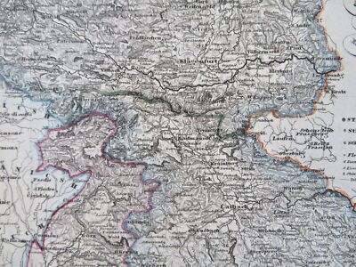 Carinthia & Krain Austria-Hungary Trieste Laibach c. 1849 detailed ...
