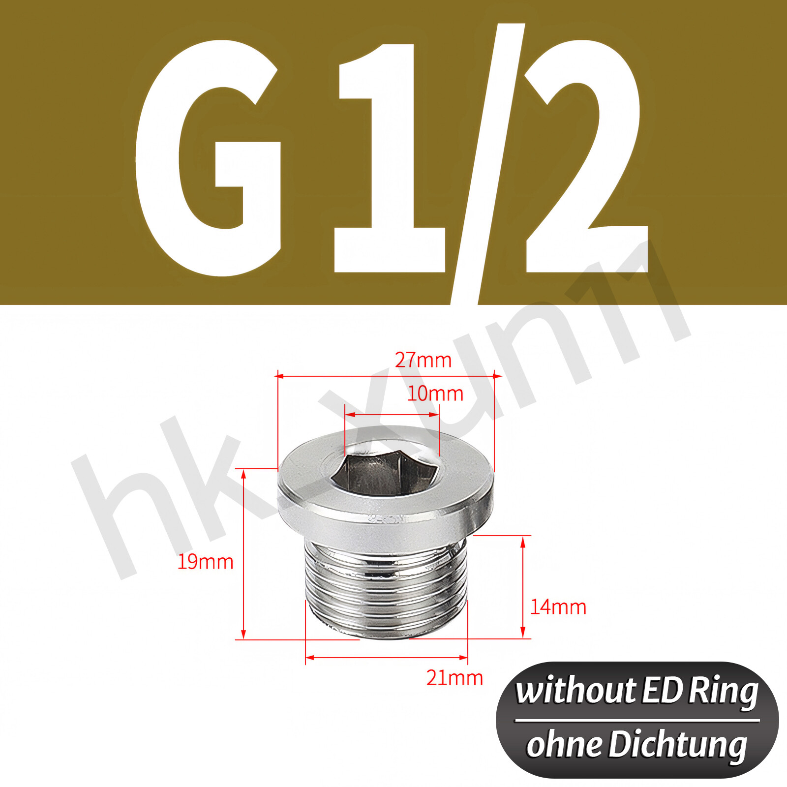 BSP Hydraulic Socket Blanking Plug, A2 Stainless Allen Key Countersunk ...
