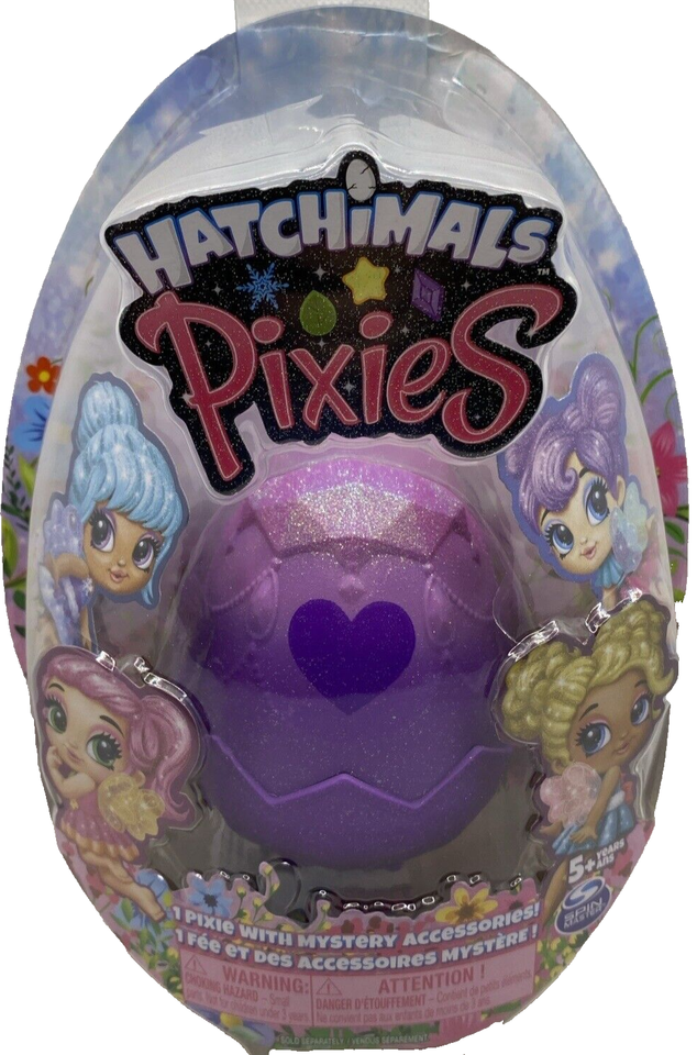 Hatchimals Pixies Doll With Mystery Accessories Pink Purple Egg Spin ...