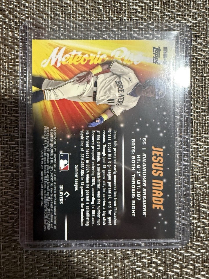 2025 Bowman Chrome Jesus Made Meteoric Rise #MR-3 Milwaukee Brewers 🔥🔥 ...