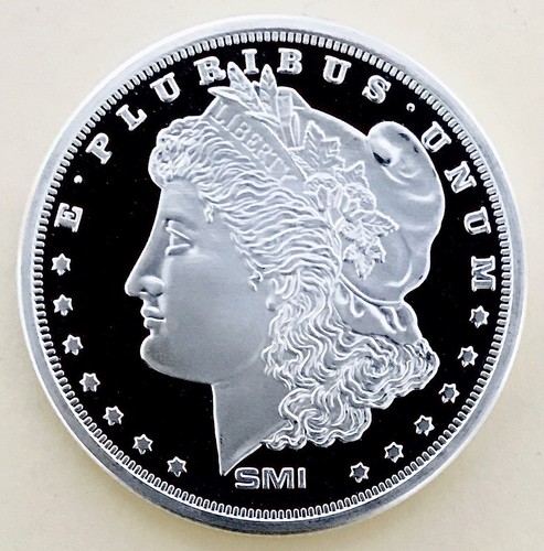 PROOF MORGAN DOLLAR ROUND! 1oz PURE SILVER! OUTRAGEOUS CAMEO! .999 NR # ...