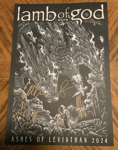 LAMB OF GOD VIP Signed Poster 2024 Tour 20th Anniversary Ashes Of The ...