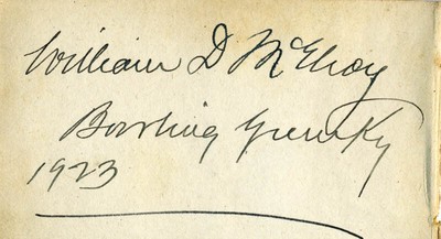 WILLIAM D. McELROY - SIGNATURE(S) 1923 | eBay