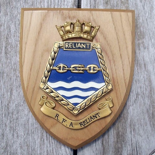 Vintage RFA Reliant HMS Painted Royal Navy Ship Badge Crest Shield ...