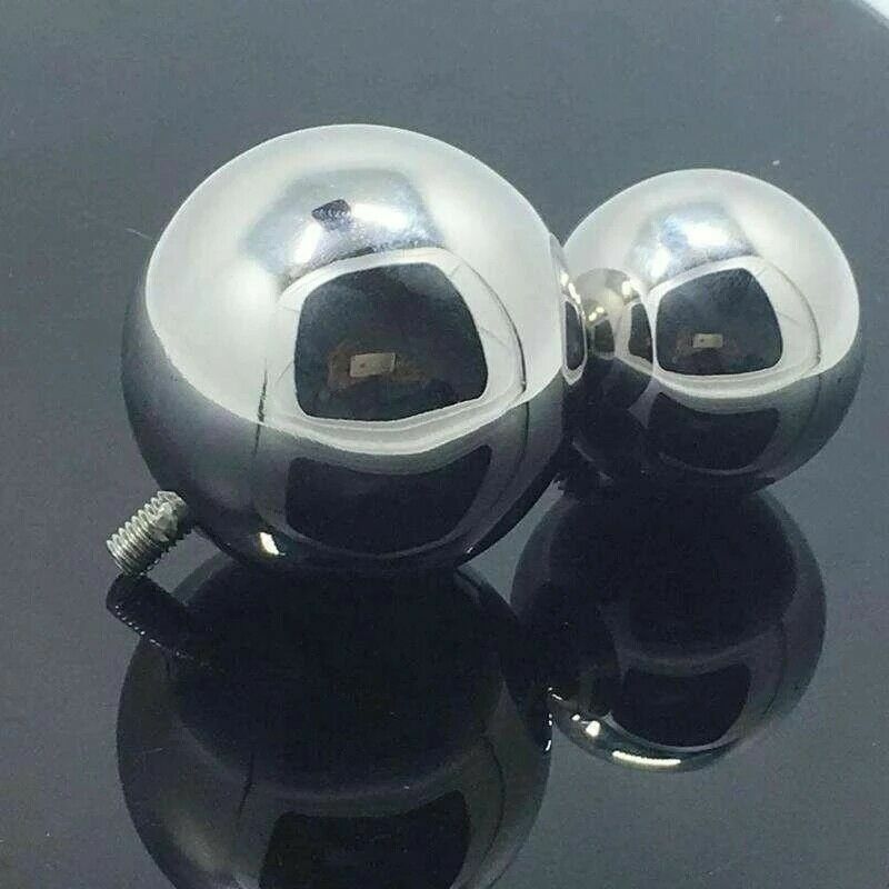 NEW Huge Double Ball Plug In Metal Lockable Extreme Chastity Belts Rope ...