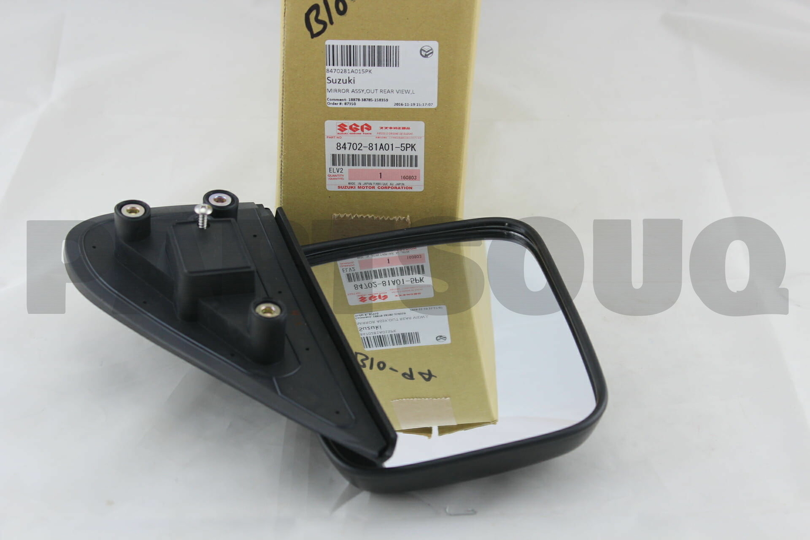 8470281A015PK Genuine Suzuki MIRROR ASSY, OUT RR VIEW LH,(BLACK) 84702 ...